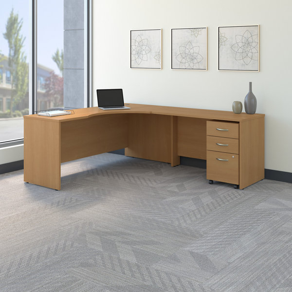 Laurel Foundry Modern Farmhouse Bureau En Coin Huckins Series C 72w Avec Retour 48w Et Classeur